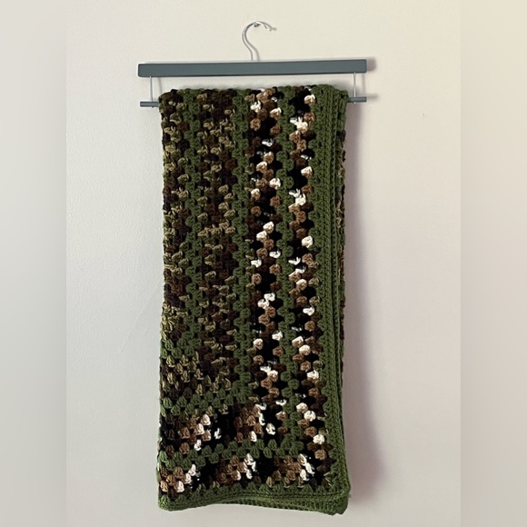 Hand Crafted | Bedding | Camo Granny Square Blanket Crochet Handmade ...